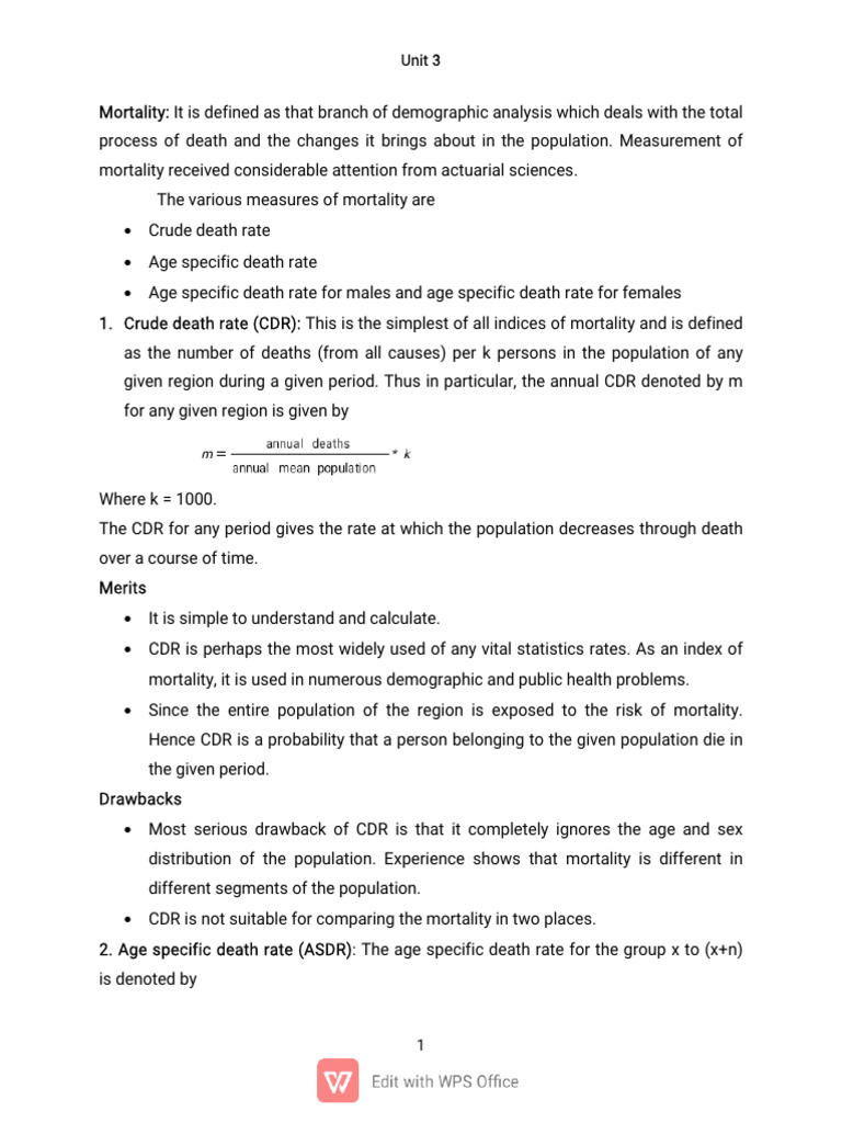 Understanding Mortality Rates and Life Tables | PDF