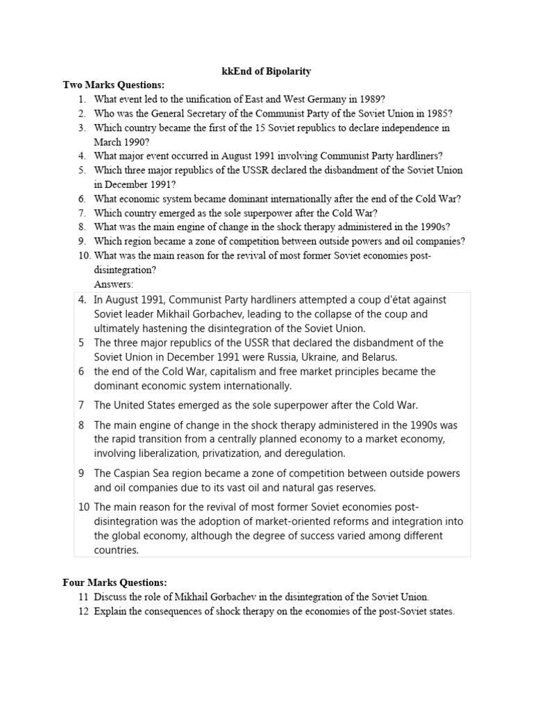 Summer Assignment Class 12 Political Science | PDF | Soviet Union ...