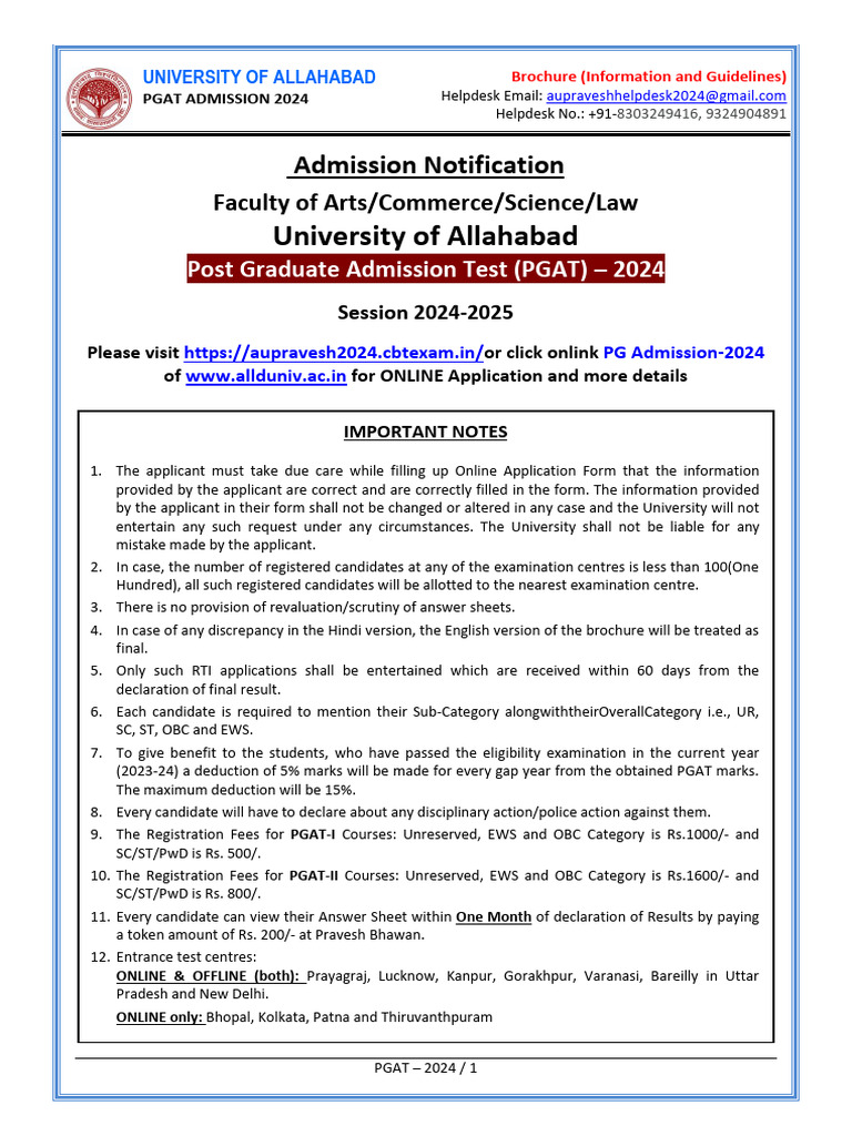 PGAT Brochure 2024-25 | PDF