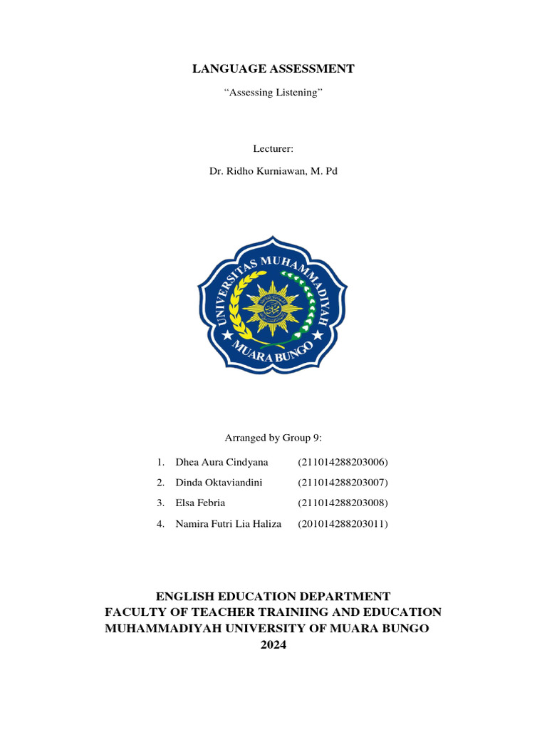 Paper Language Assessment Group 9 Part 2 | PDF | Question | Communication