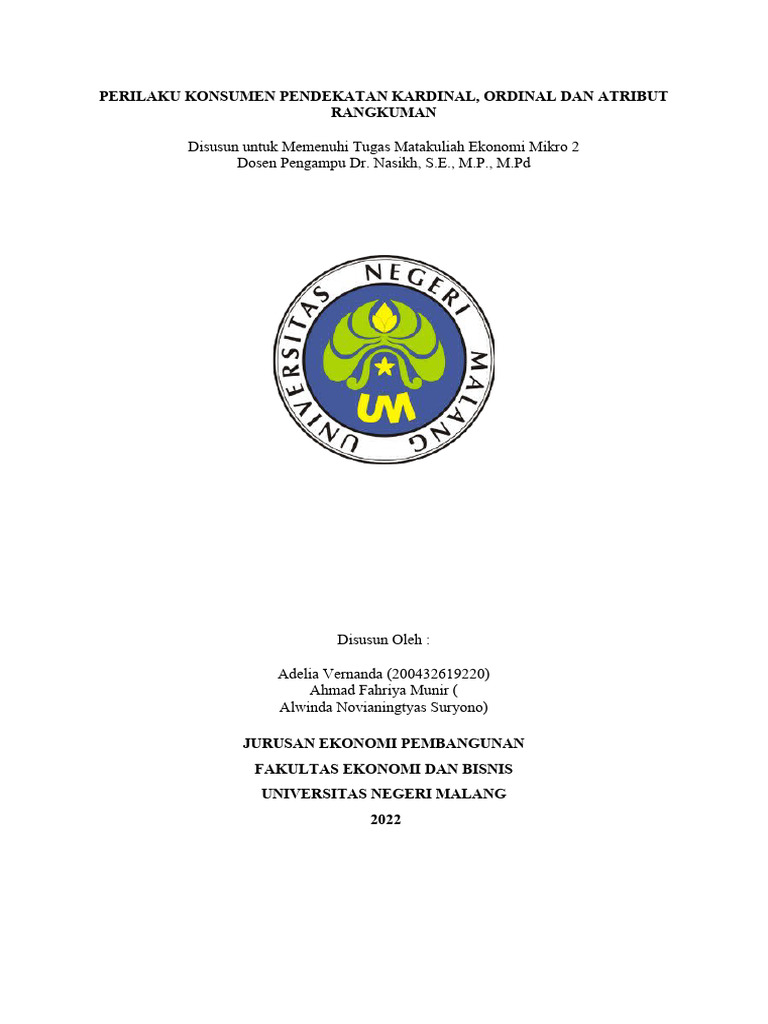 Teori Perilaku Konsumen | PDF