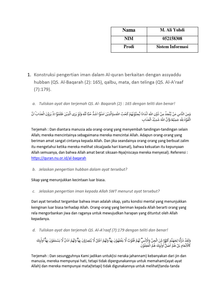 Pengertian Iman dan Hakikat Manusia dalam Al-Quran | PDF