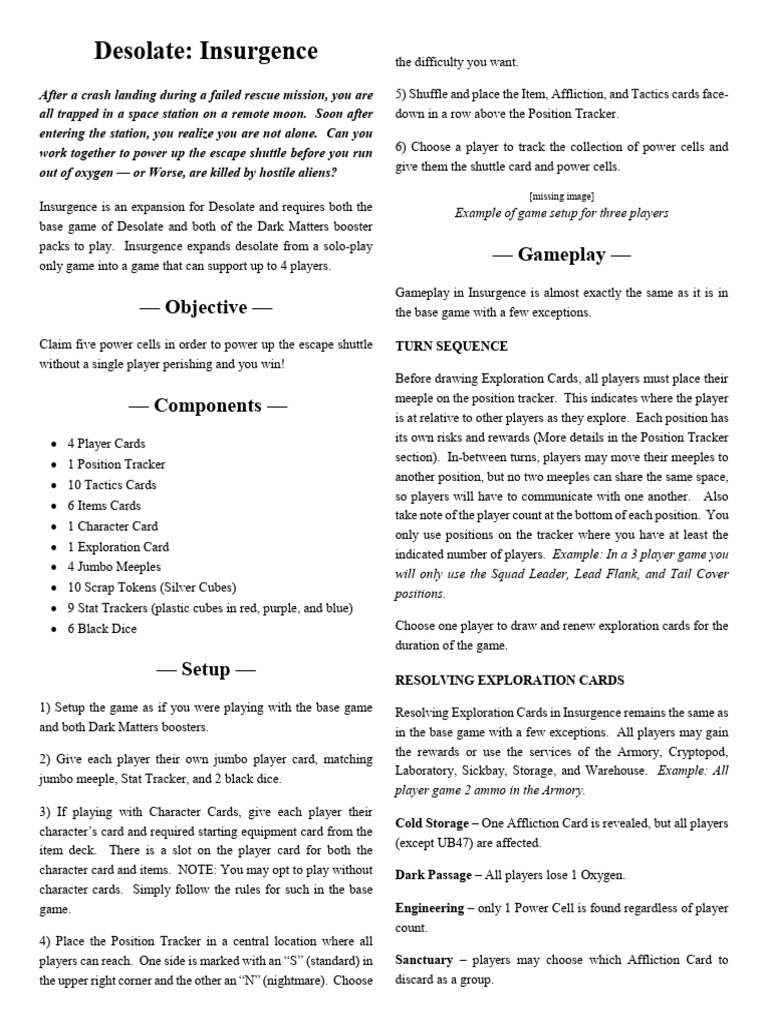 Desolate - Insurgence - Rules (2019) | PDF | Gaming | Tabletop Games