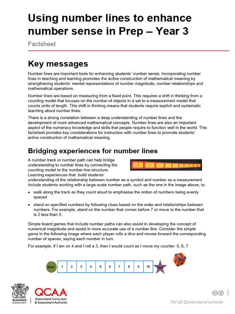 Ac GC Number Sense Using Number Lines Enhance P-3 | PDF | Thought | Numbers