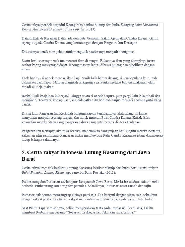 Cerita Rakyat Pendek Berjudul Keong Mas Berikut Dikutip Dari Buku ... Cerita Rakyat Pendek Berjudul Keong Mas Berikut Dikutip Dari Buku ...