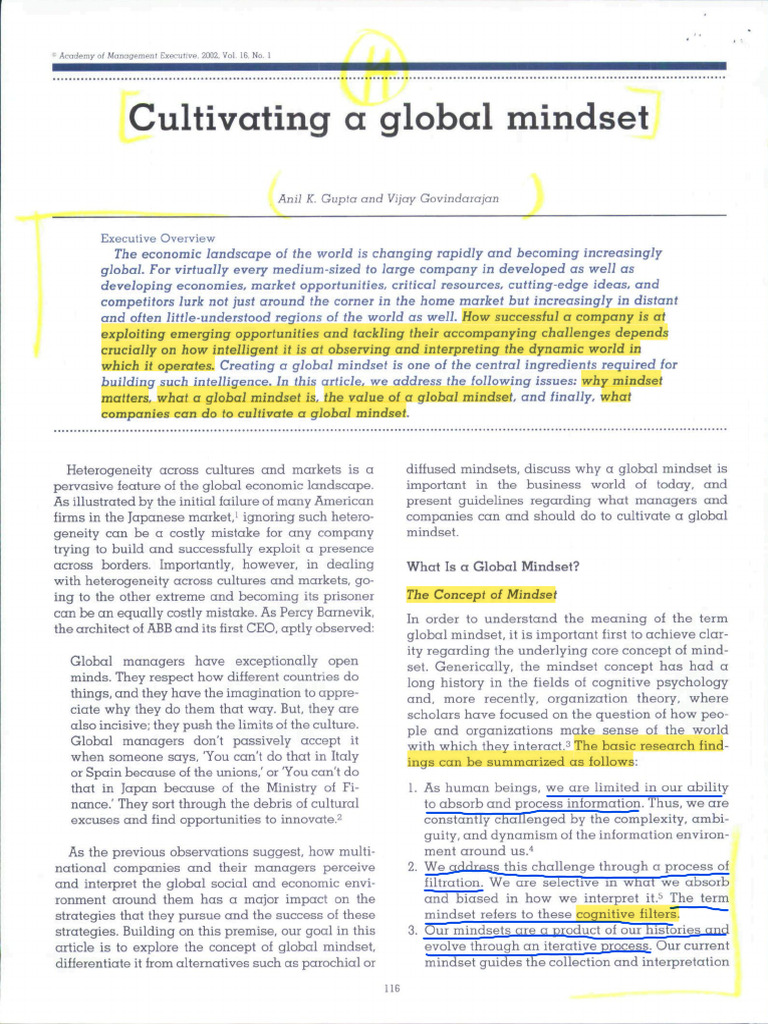 Gupta Govindarajan (AME, 2002) | PDF | Mindset | Knowledge