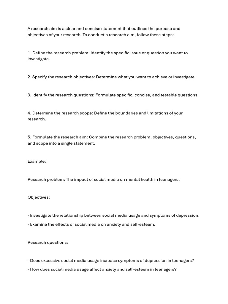 Crafting a Clear Research Aim | PDF