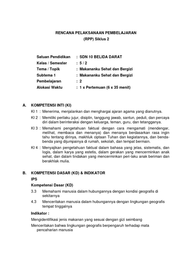 RPP TERBARU Siklus 2 | PDF | Kesehatan Holistik