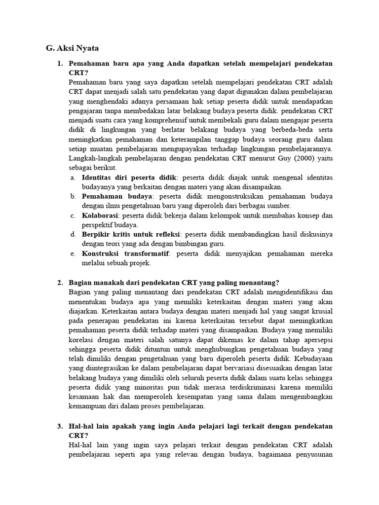 Asesmen T4 - Aksi Nyata | PDF | Karier & Perkembangan