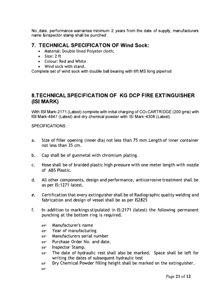 Technical Datasheet Fire Extinguisher | PDF