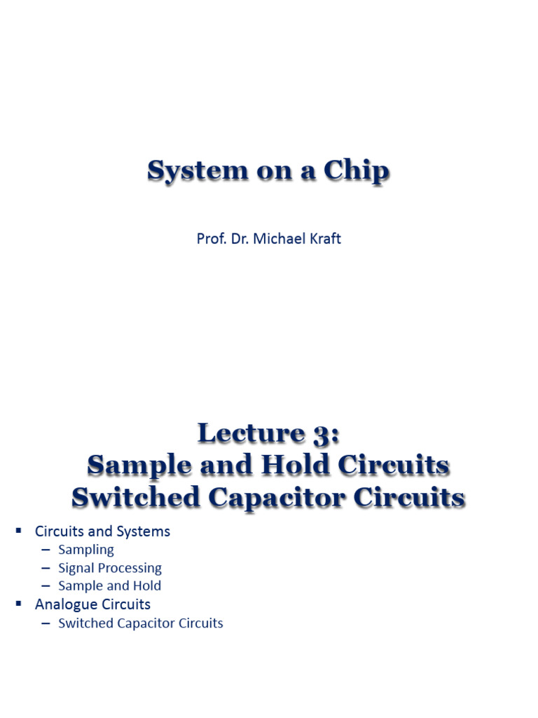 Lecture 4 Switched Cap and Sample and Hold Circuit | PDF | Operational ...