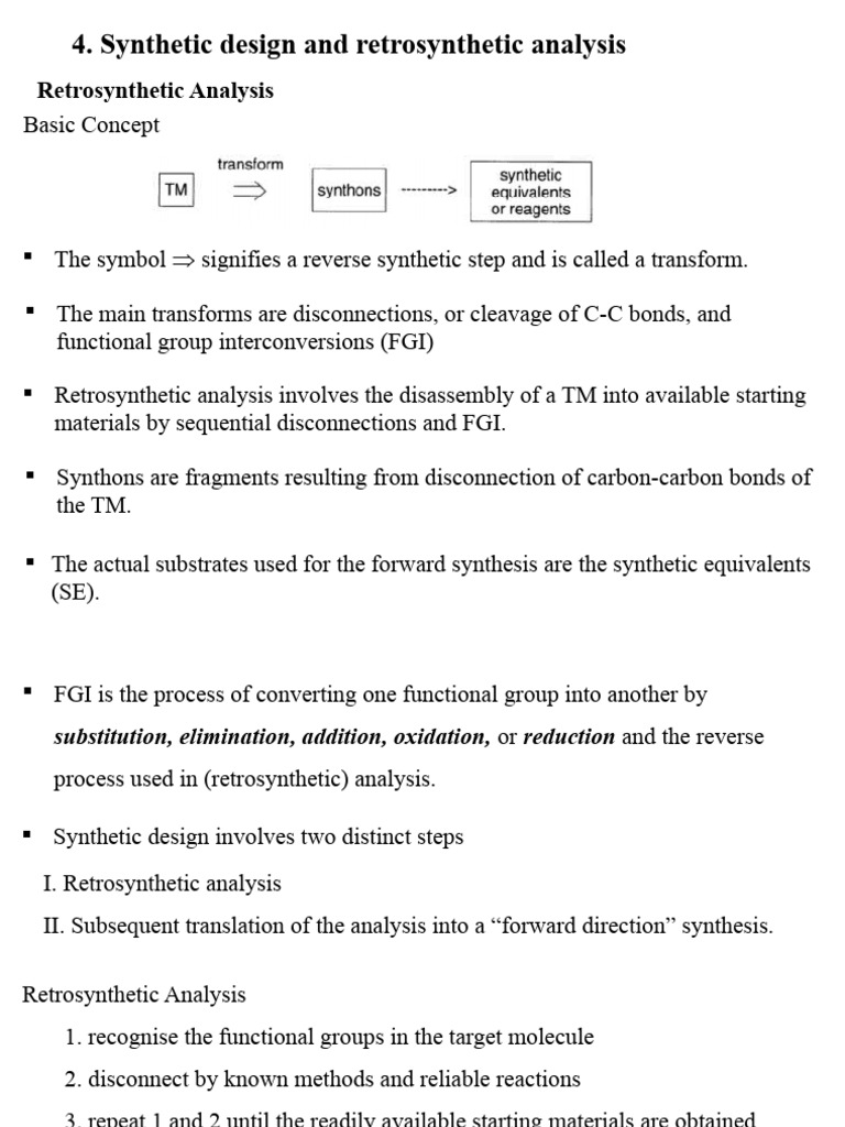Slides For Synthesis Retr-Synt | PDF | Alkene | Functional Group