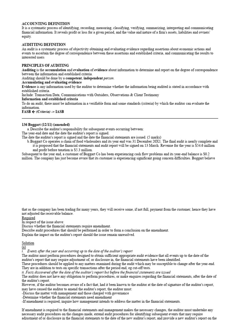 Auditing and Accounting Essentials | PDF | Audit | Internal Audit