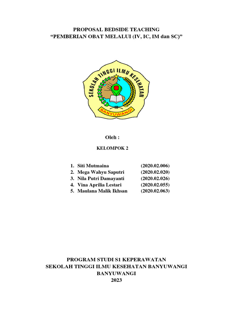 Pemberian Obat Parenteral: IV, IC, IM, SC | PDF