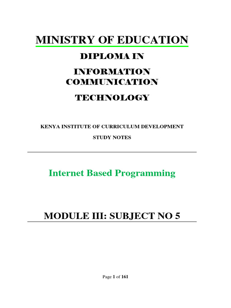 Internet Based Programming | PDF | World Wide Web | Internet & Web