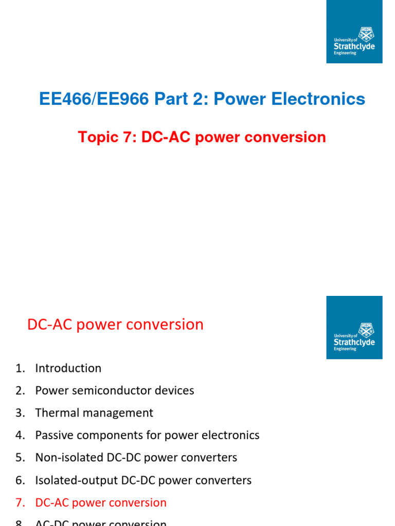Topic 7 DC To AC Power Conversion | PDF | Power Inverter | Power ...