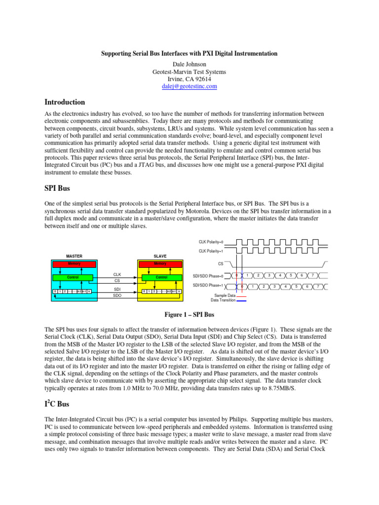 Serial Bus Test With PXI | PDF | Input/Output | Digital Technology
