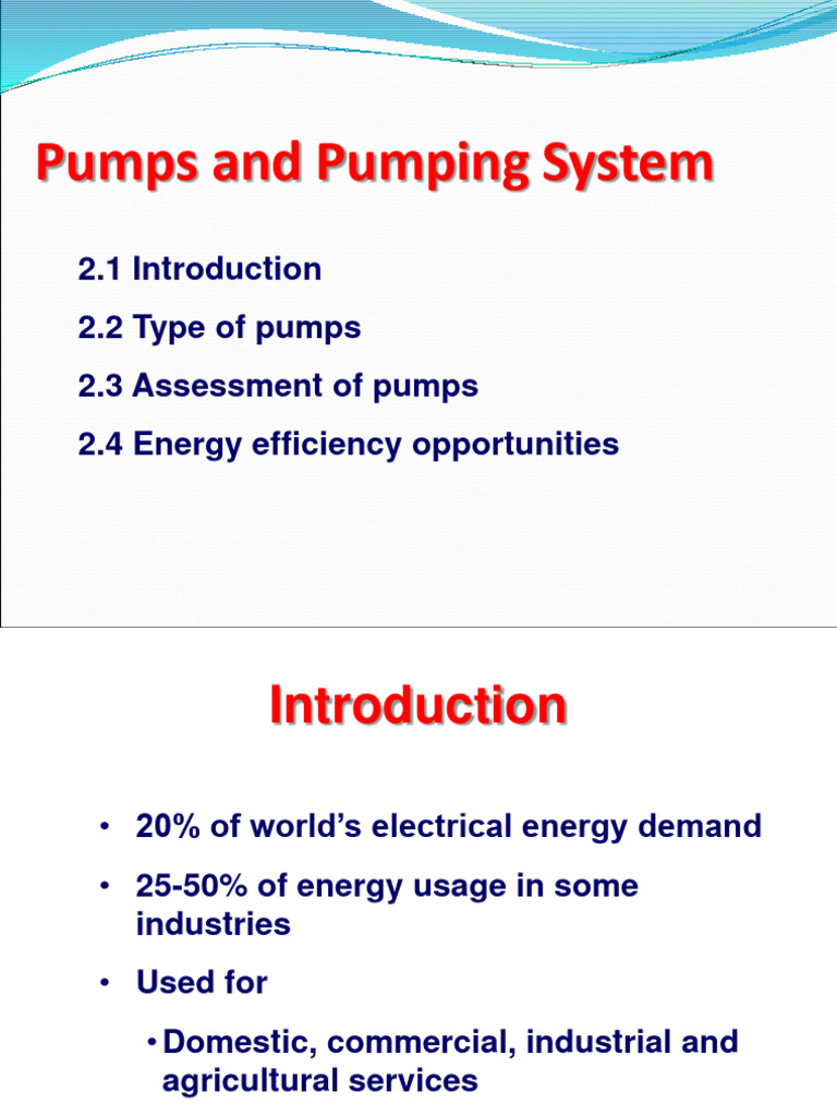 Lec 11-12 Energy Efficiency On Pumps | PDF | Pump | Horsepower
