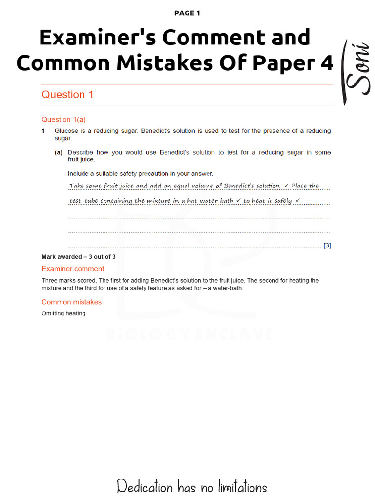 6-Examiner's Comment and Common Mistakes of Paper 4 | PDF