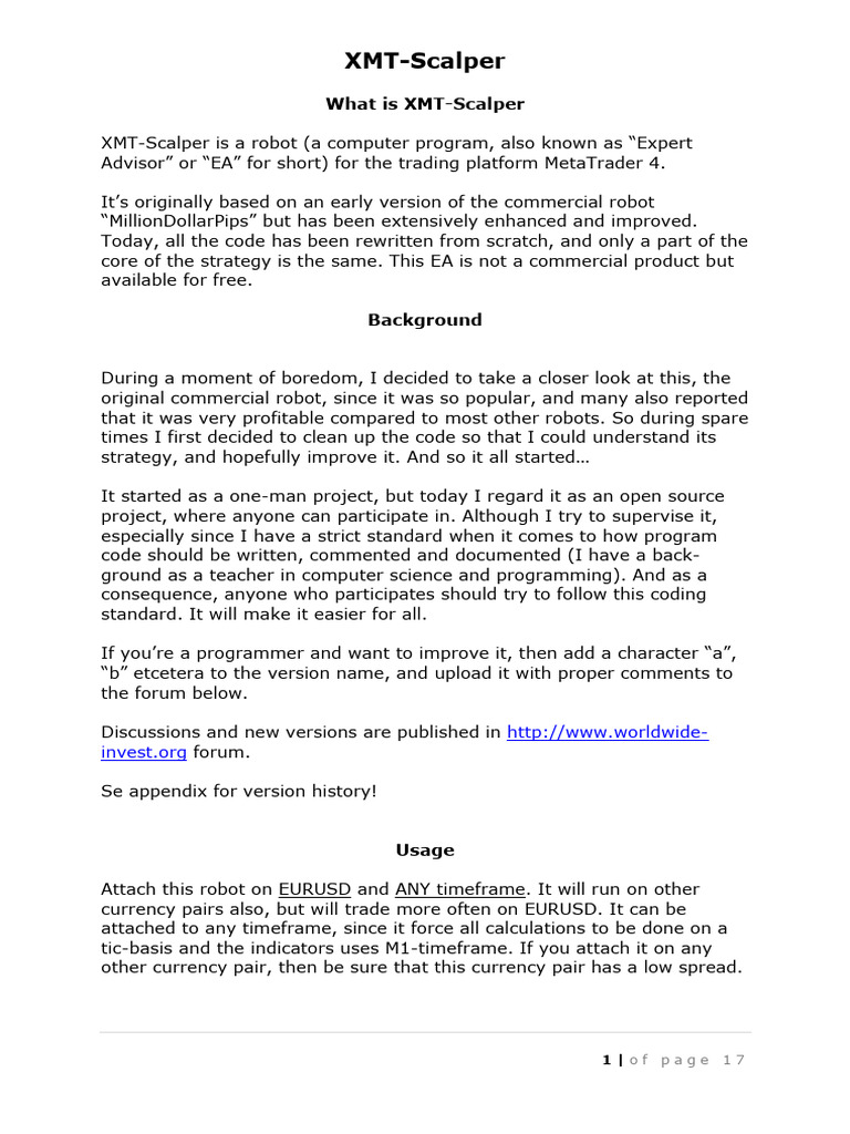 XMT-Scalper 2.4 | PDF | Volatility (Finance) | Computing