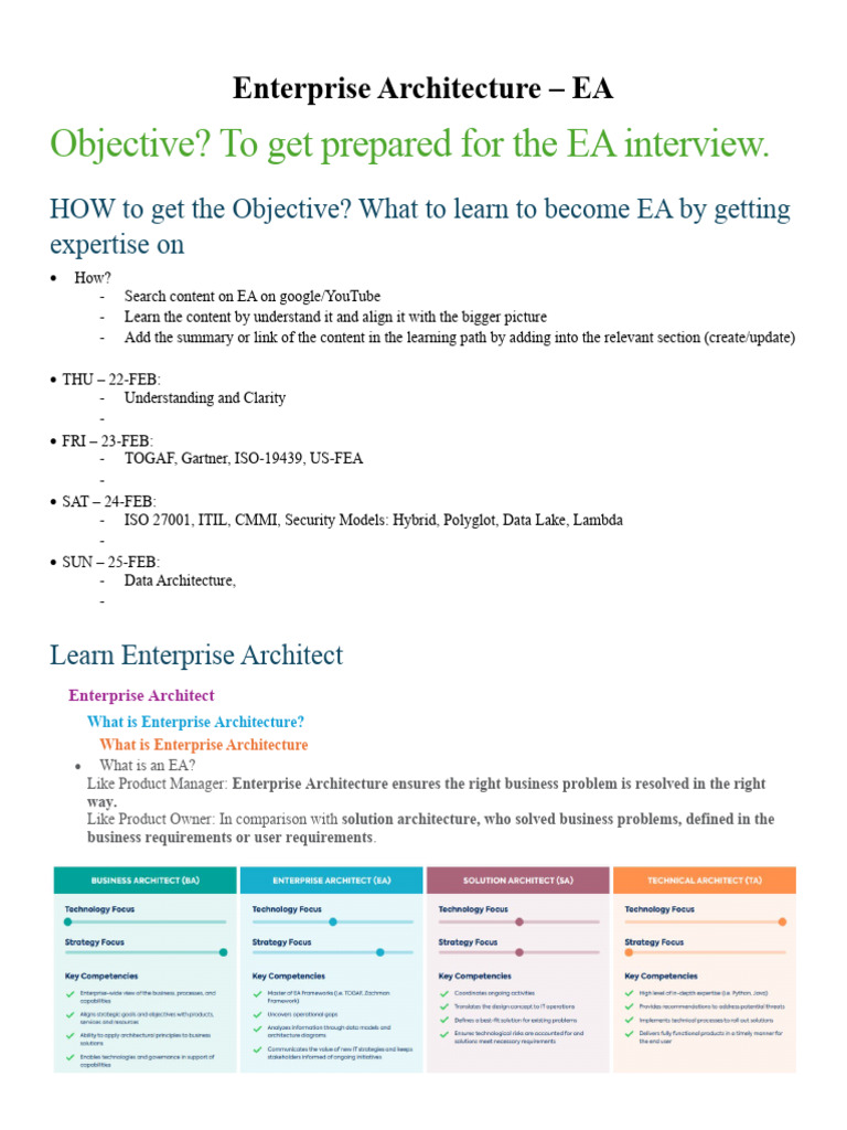 Enterprise Architecture Learning | PDF | Enterprise Architecture ...