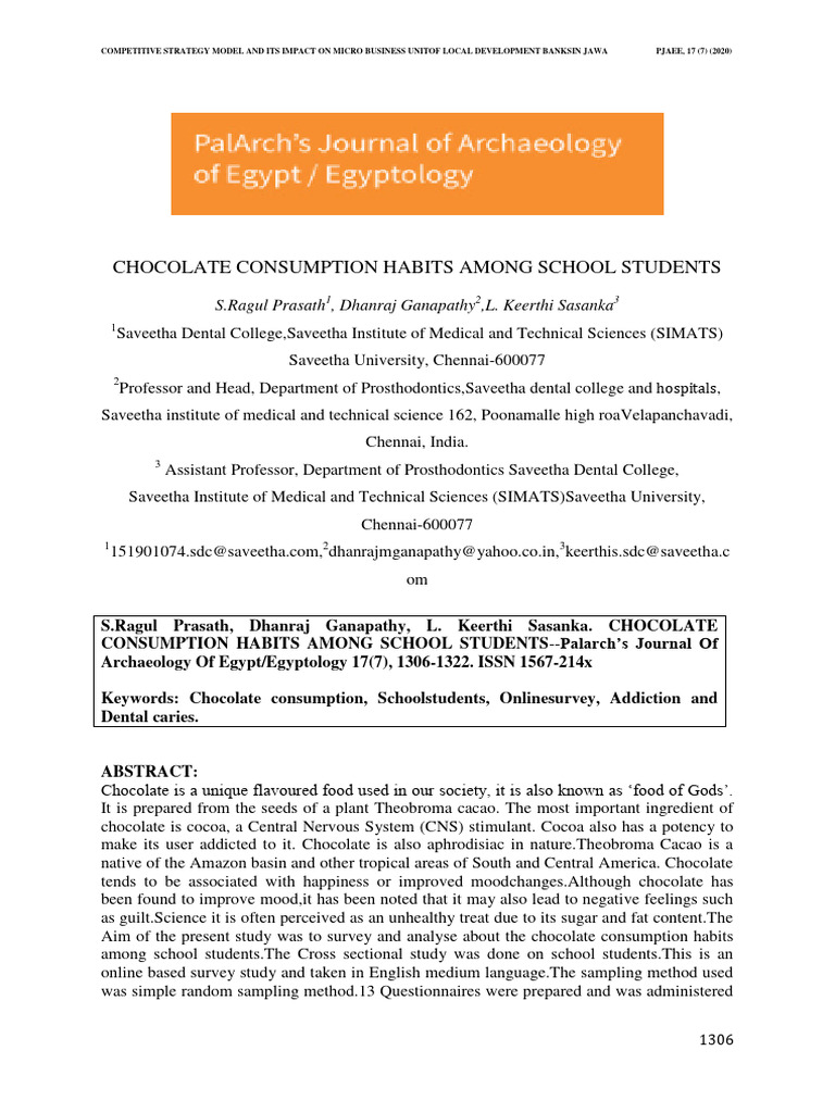 Chocolate Consumption Habits Among School Students | PDF | Survey ...