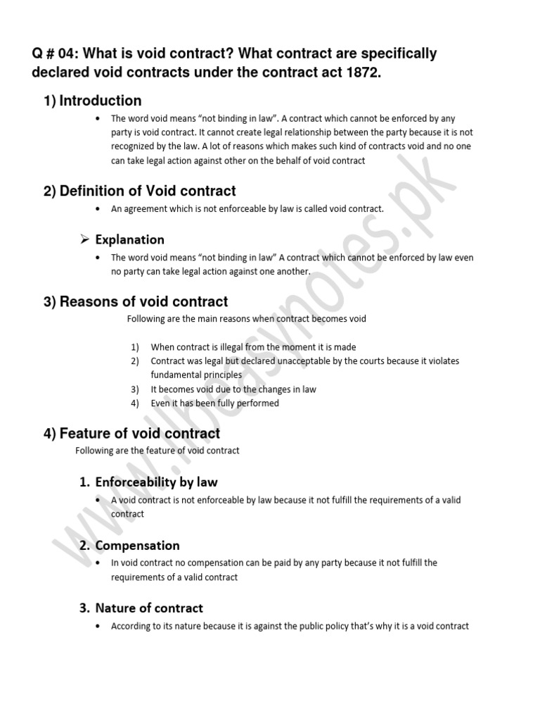 Void Contract | PDF | Gambling | Private Law