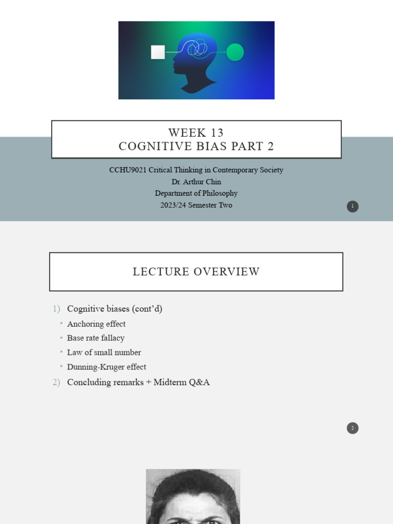 Lecture 13 Cognitive Bias Part 2 | PDF | Cognitive Psychology | Cognitive Science