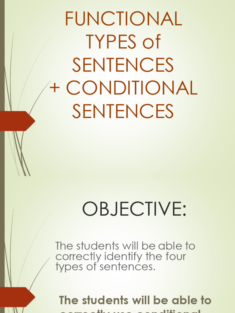 10.1 Functional Types of Sentences + Conditional Sentences | Download Free PDF | Sentence ...