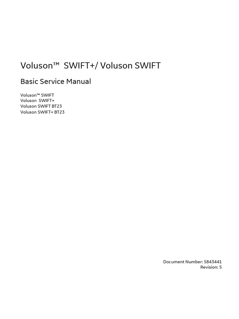 Voluson SWIFT Basic Service Manual | PDF | Electromagnetic ...