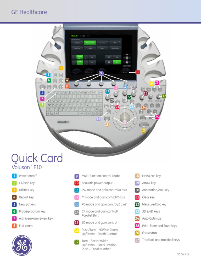 Voluson E10 Quick Card | PDF | Computing Voluson E10 Quick Card | PDF | Computing