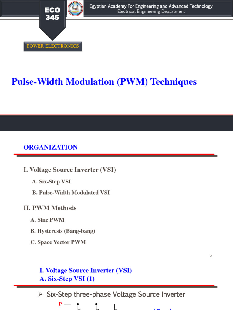 L12Pulse-Width Modulation (PWM) Techniques | PDF | Power Inverter | Computer Engineering