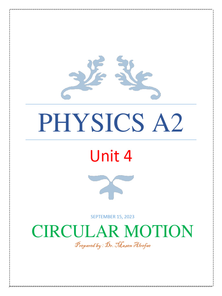 Circular Motion A2 | PDF | Acceleration | Force