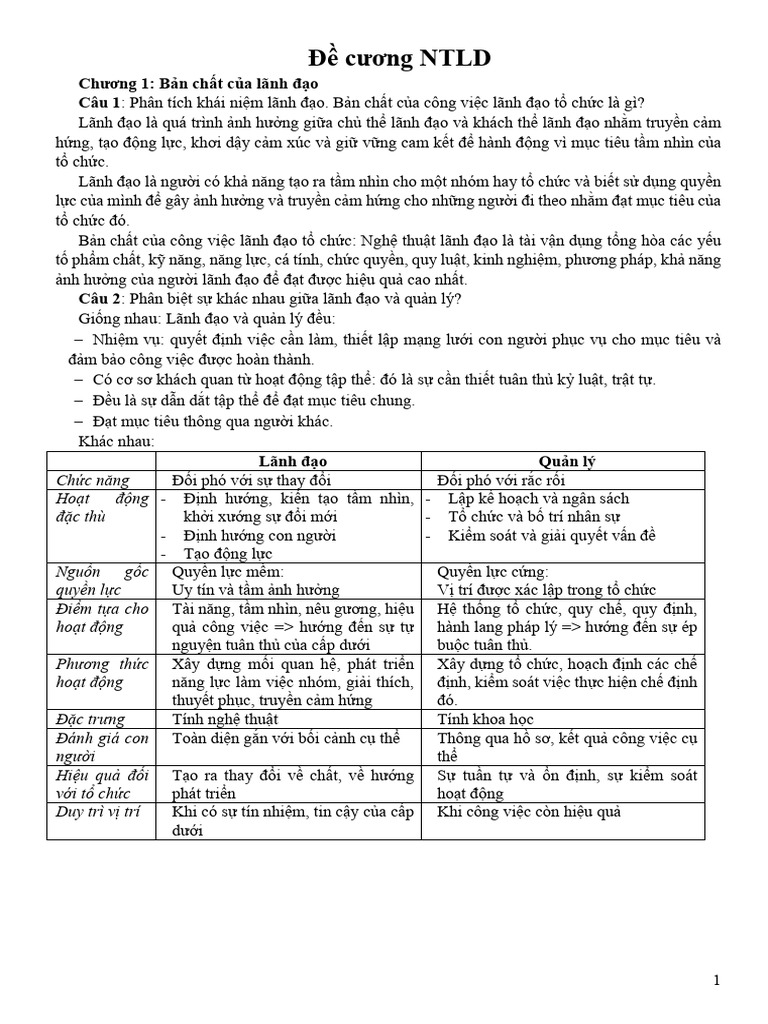 Đề cương NTLD | PDF