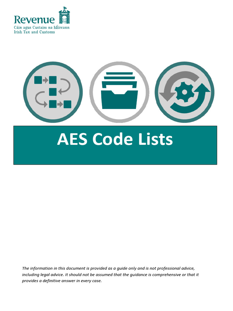AES Code Lists Version 6.10 | PDF | Customs