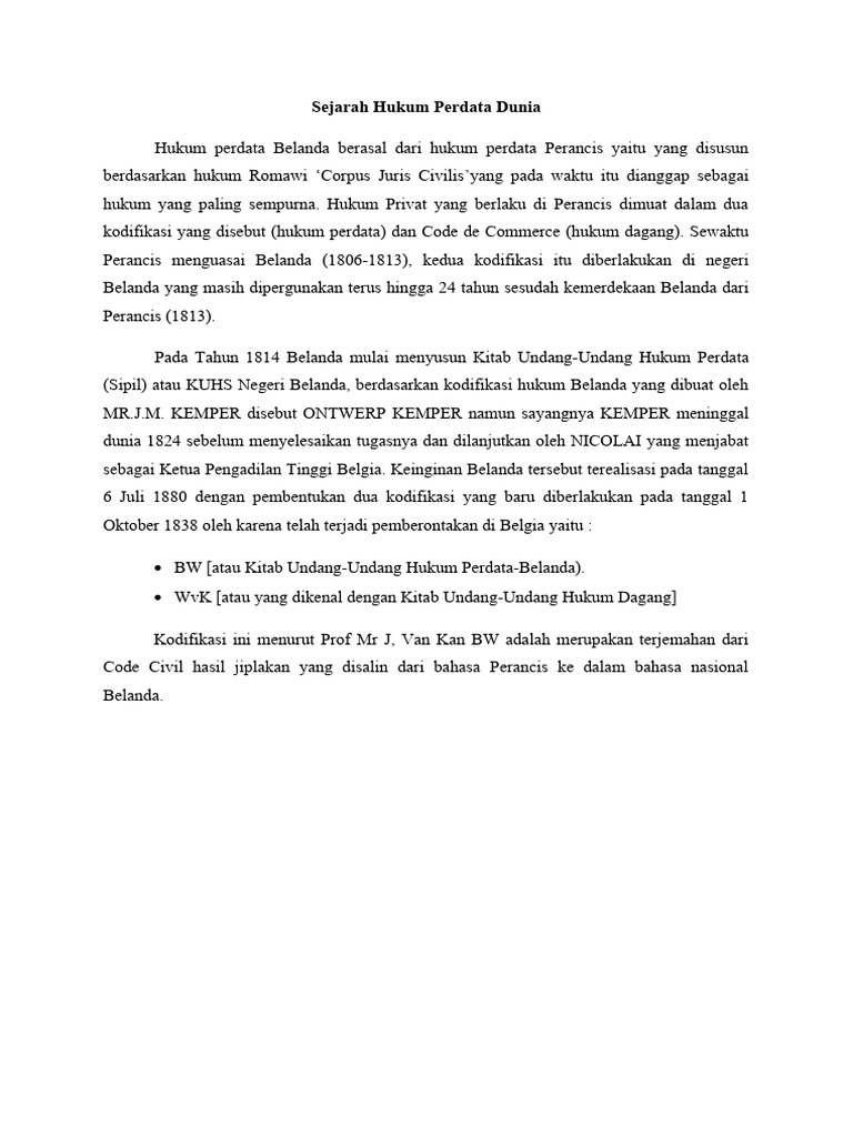 Sejarah Hukum Perdata Dunia Dan Indonesia "MAISYITHOH RAHMA FITRI ...