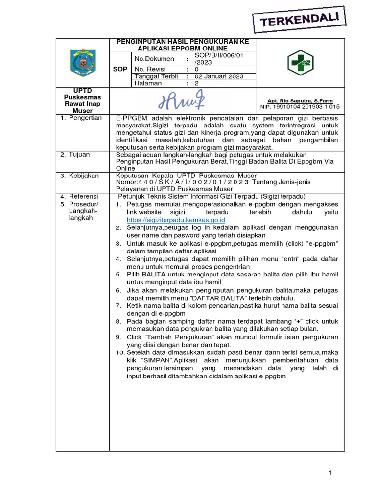 Panduan Input Data EPPGBM Online | PDF