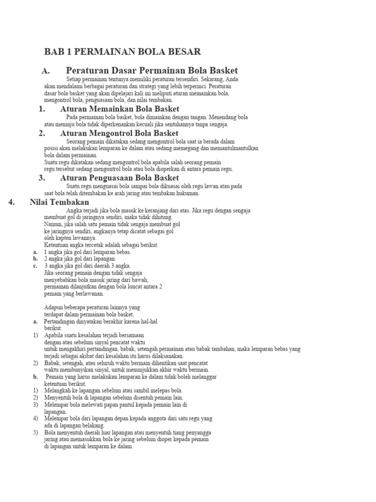 Teknik Dasar dan Aturan Bola Basket | PDF
