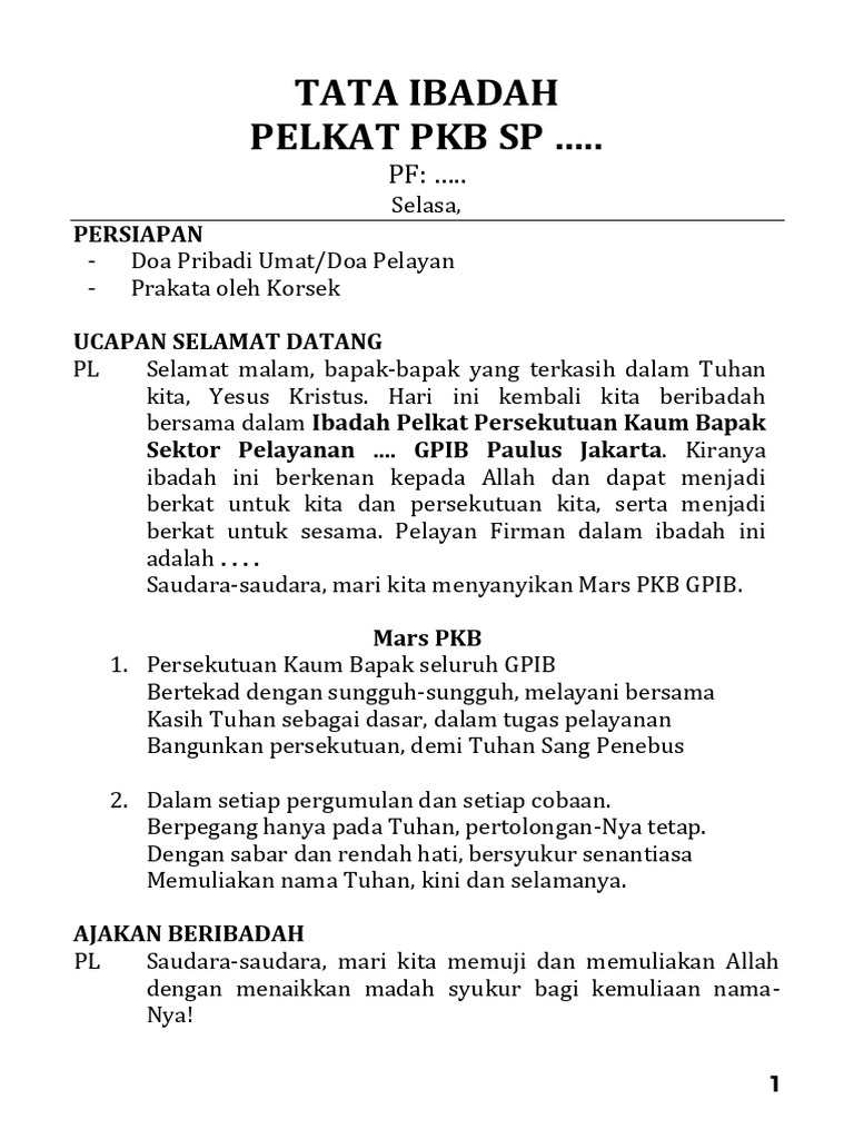 Tata Ibadah Pelkat PKB Sektor Bulan Juni 2023 Zoom | PDF | Memasak ...