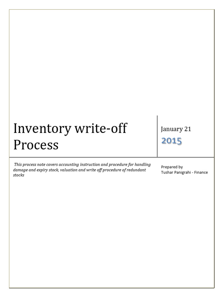 Inventory Write-Off Guidelines | PDF | Inventory | Write Off