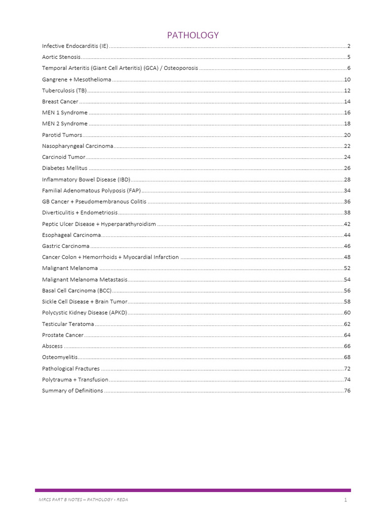 Pathology MRCS B | PDF | Bone | Adenoma
