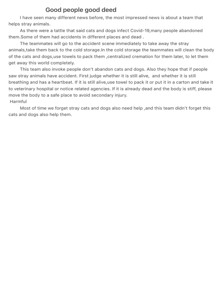 Stray Animal Rescue and Care Team | PDF