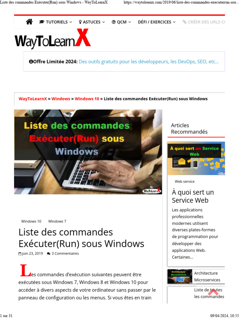 Commandes Windows Essentielles | PDF | Registre Windows | Microsoft Windows