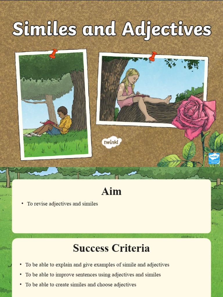 t2 e 1431 Similes and Adjectives Powerpoint Ver 3 | PDF