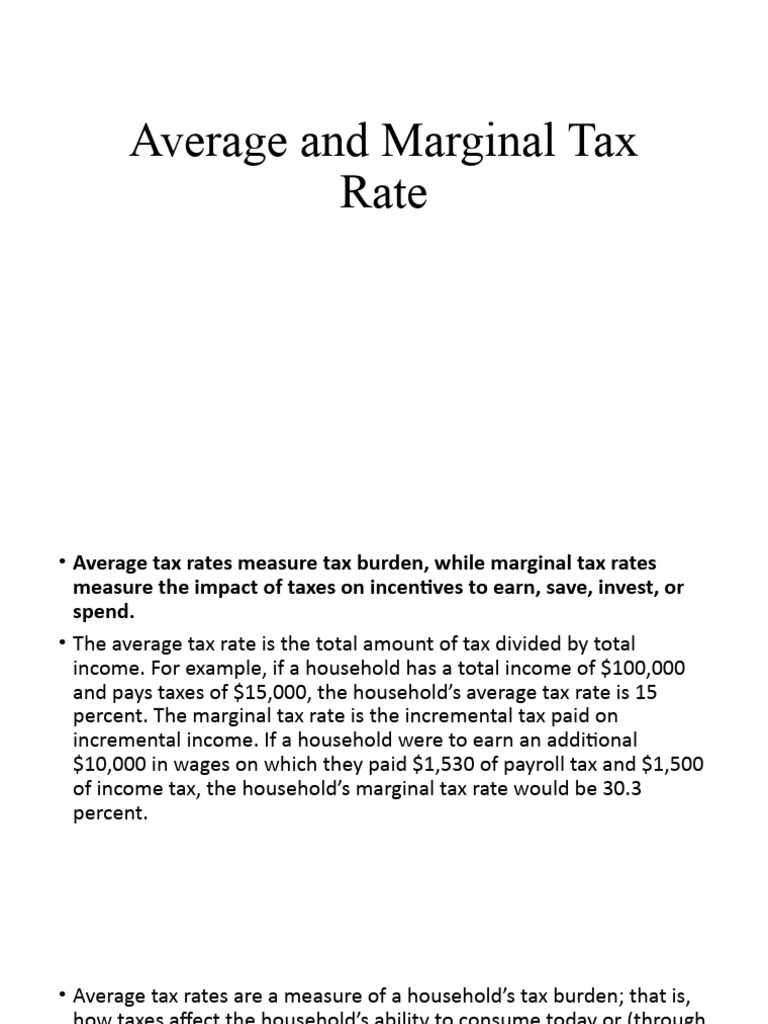 Average and Marginal Tax Rate | PDF