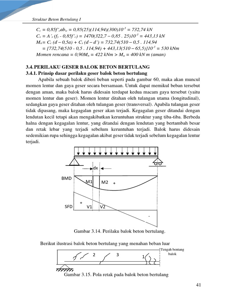 BAB III Analisis Balok Beton Bertulang Perilaku Geser | PDF | Metode ...
