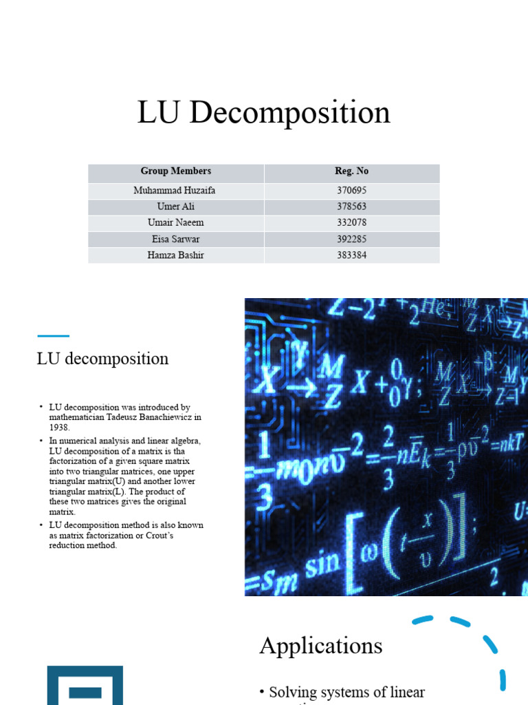 NM Project Presentation | PDF | Matrix (Mathematics) | Mathematics