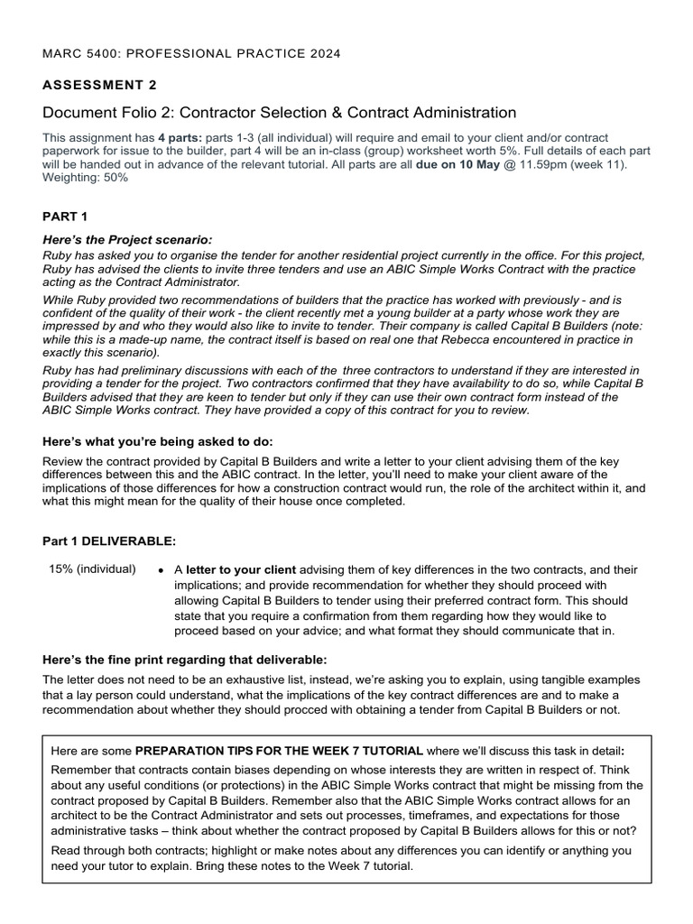 A2 - PART 1 - Description - 2024 | PDF | Procurement | Business