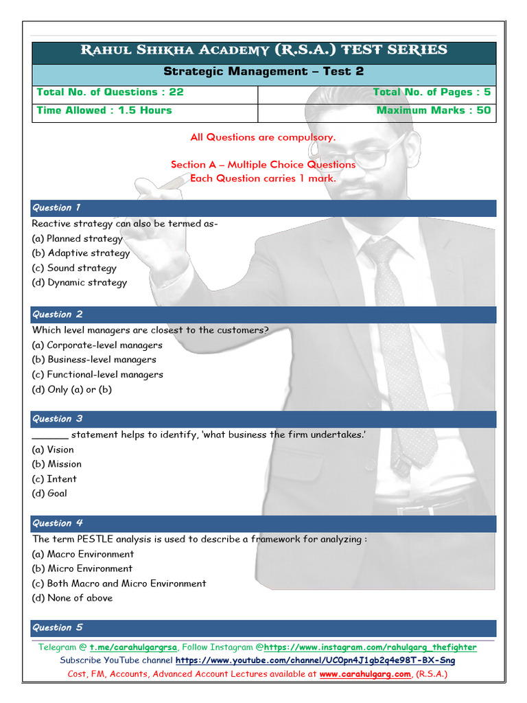 SM Test 2 | PDF | Strategic Management | Diversification (Finance)