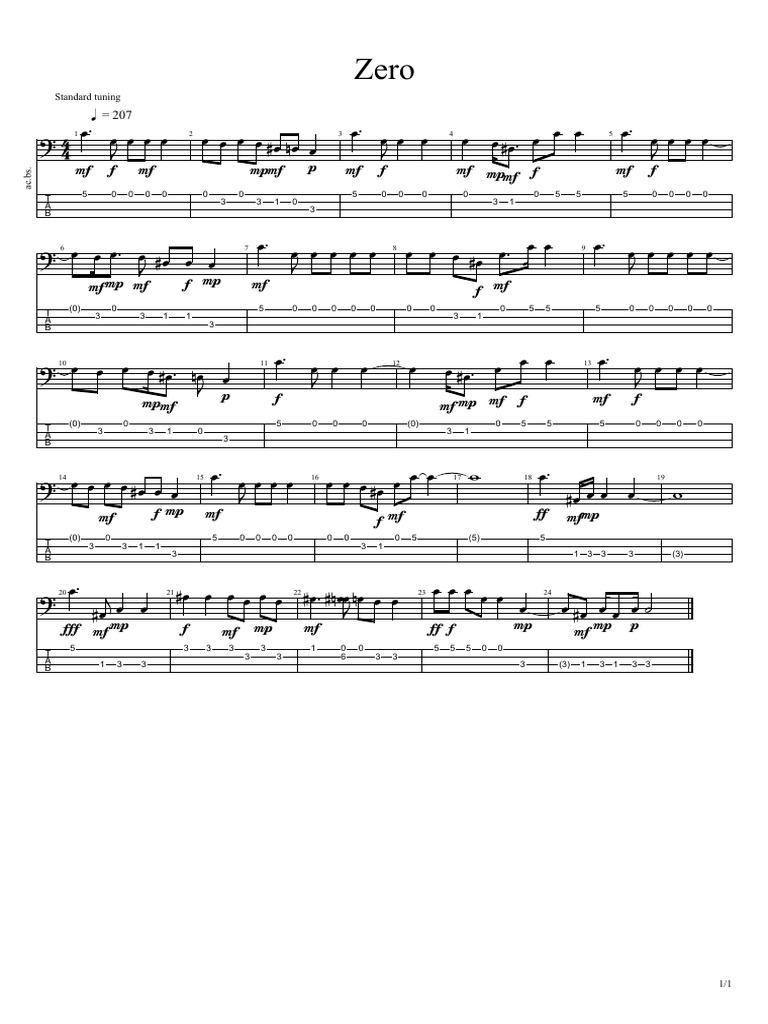 Zero-Bass-C Major-100bpm-442hz | PDF